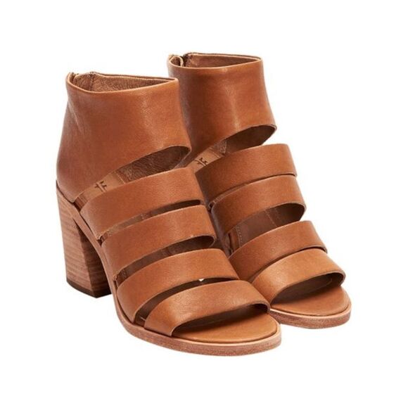 Frye | Shoes | Frye Womens Beige Cutout Strappy Tash Open Toe Block ...